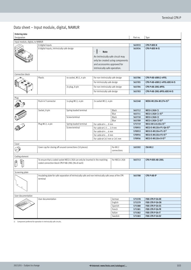 Terminal block, CPX Series | FESTO | MISUMI South East Asia