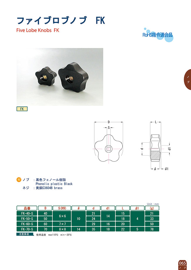 Five-Lobed Knob FK | KONISHI | MISUMI South East Asia