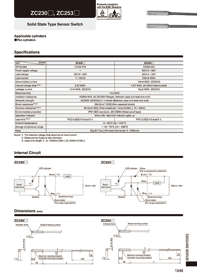 Drive equipment sensor switch ZC230 series | KOGANEI | MISUMI South ...
