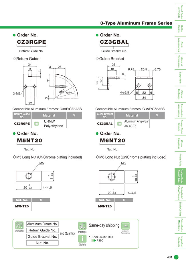 Return Guide for Use with Fast Carrier Chains | KATAYAMA CHAIN | MISUMI ...