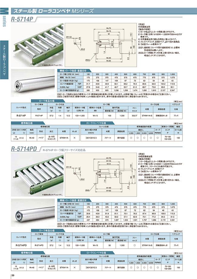 Steel Roller Conveyor, M Series (R-5714P) | MAKITECH | MISUMI South ...