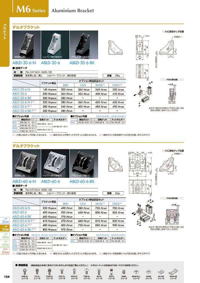 M6 Series Delta Bracket ABLD-30-6 | NIC AUTOTEC | MISUMI South East Asia
