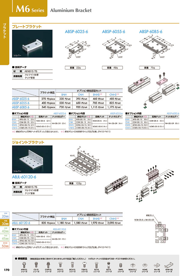 M6 Series Plate Bracket ABSP | NIC AUTOTEC | MISUMI South East Asia