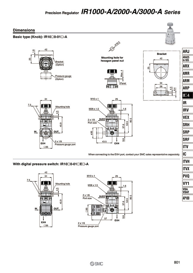 IR3010-03BG-A-X1 | Precision Regulator IR1000-A/2000-A/3000-A Series ...