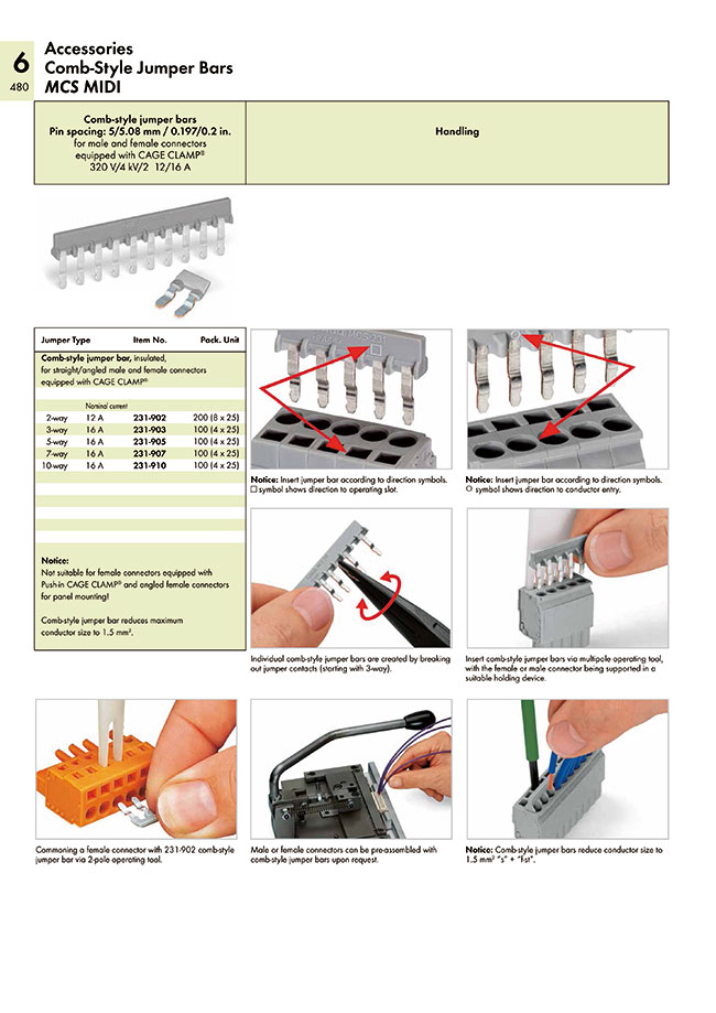 Comb-Type Jumper (Insulation) for MCS-MIDI Male /Female Connector ...